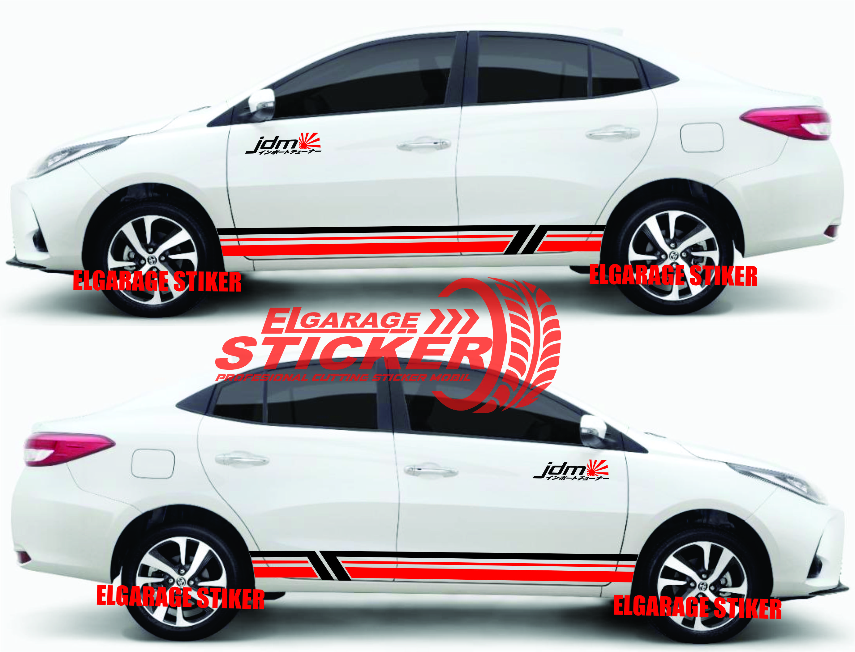 Stiker mobil toyota vios stiker list body vios cutting stiker striping ...
