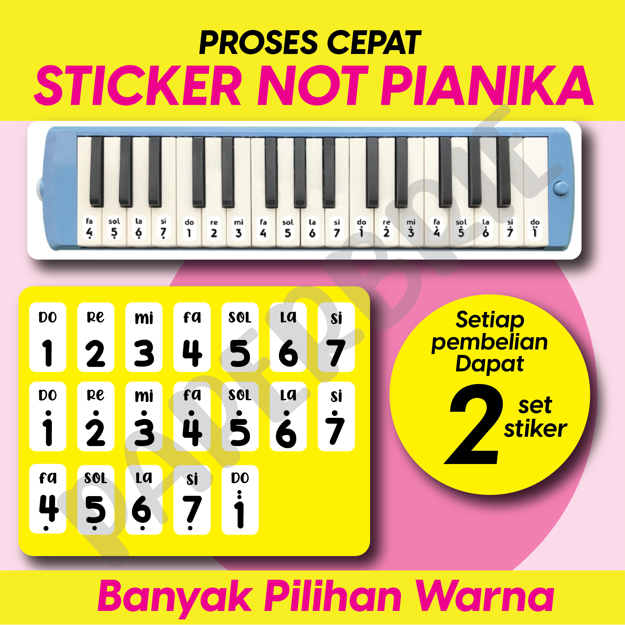 STICKER NOT PIANIKA POLOS alat musik | Lazada Indonesia
