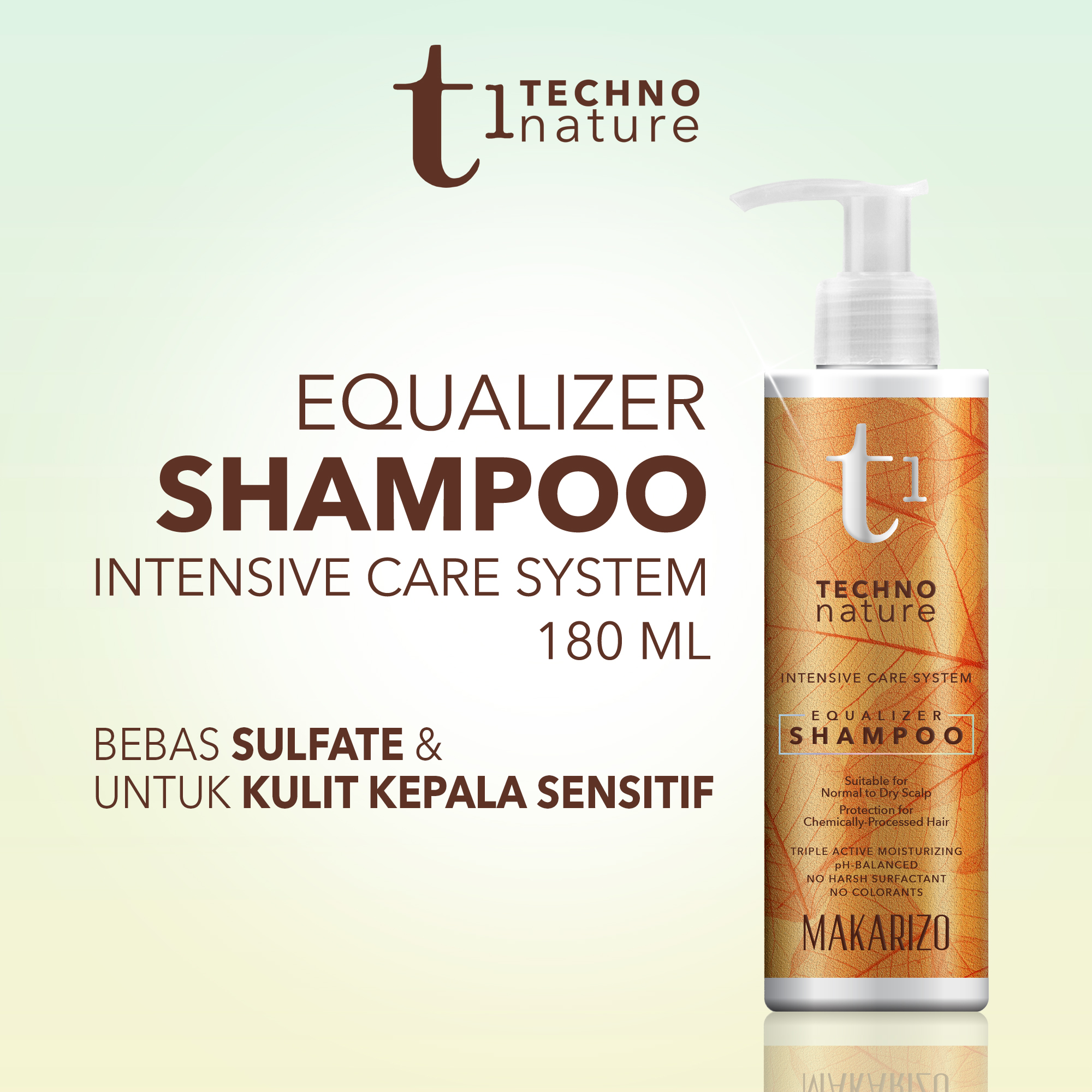 Makarizo T1 Techno Nature Equalizer Shampoo 180 mL - Shampo Bebas ...