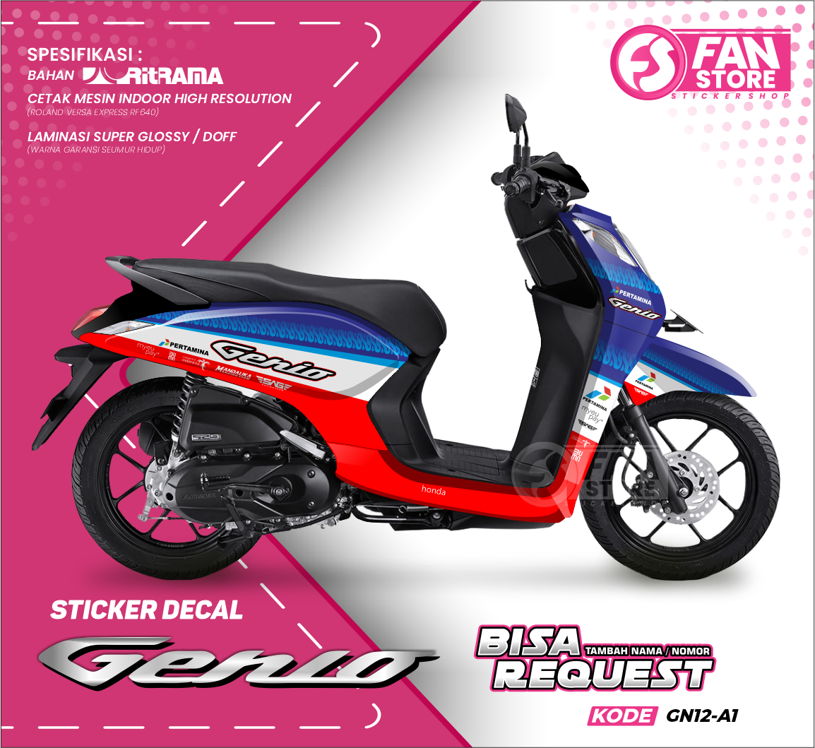 Decal Genio Full Body Motif Mandalika Dekal Genio Striping Genio 2020 ...