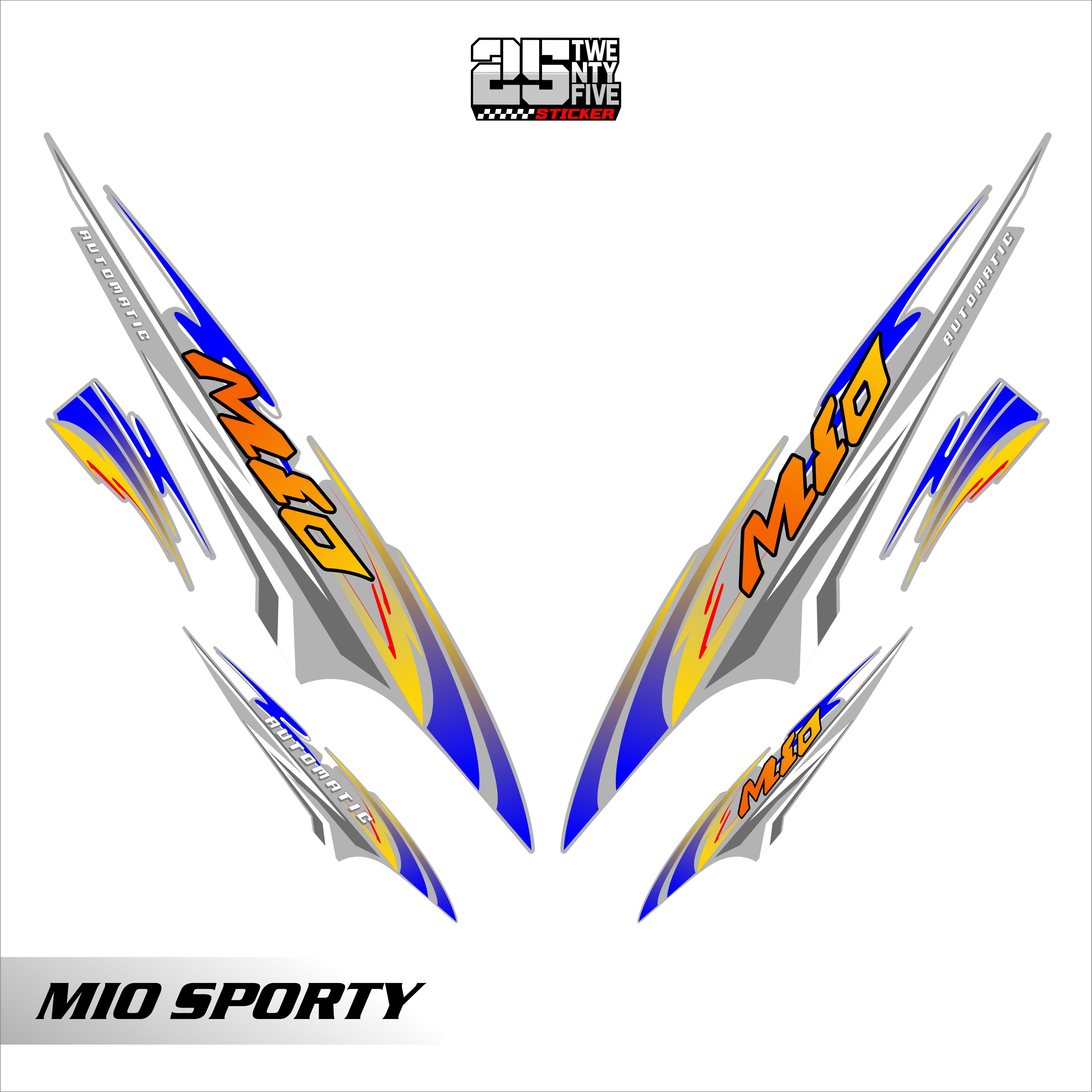 STRIPING MIO SPORTY/DASAR PUTIH/VARIASI 02/MIO GARNIS/MIO SMILE/MIO ...