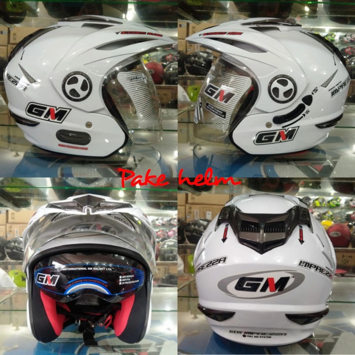 Promo HELM GM NEW IMPREZZA PUTIH HALF FACE Elegan | Lazada Indonesia