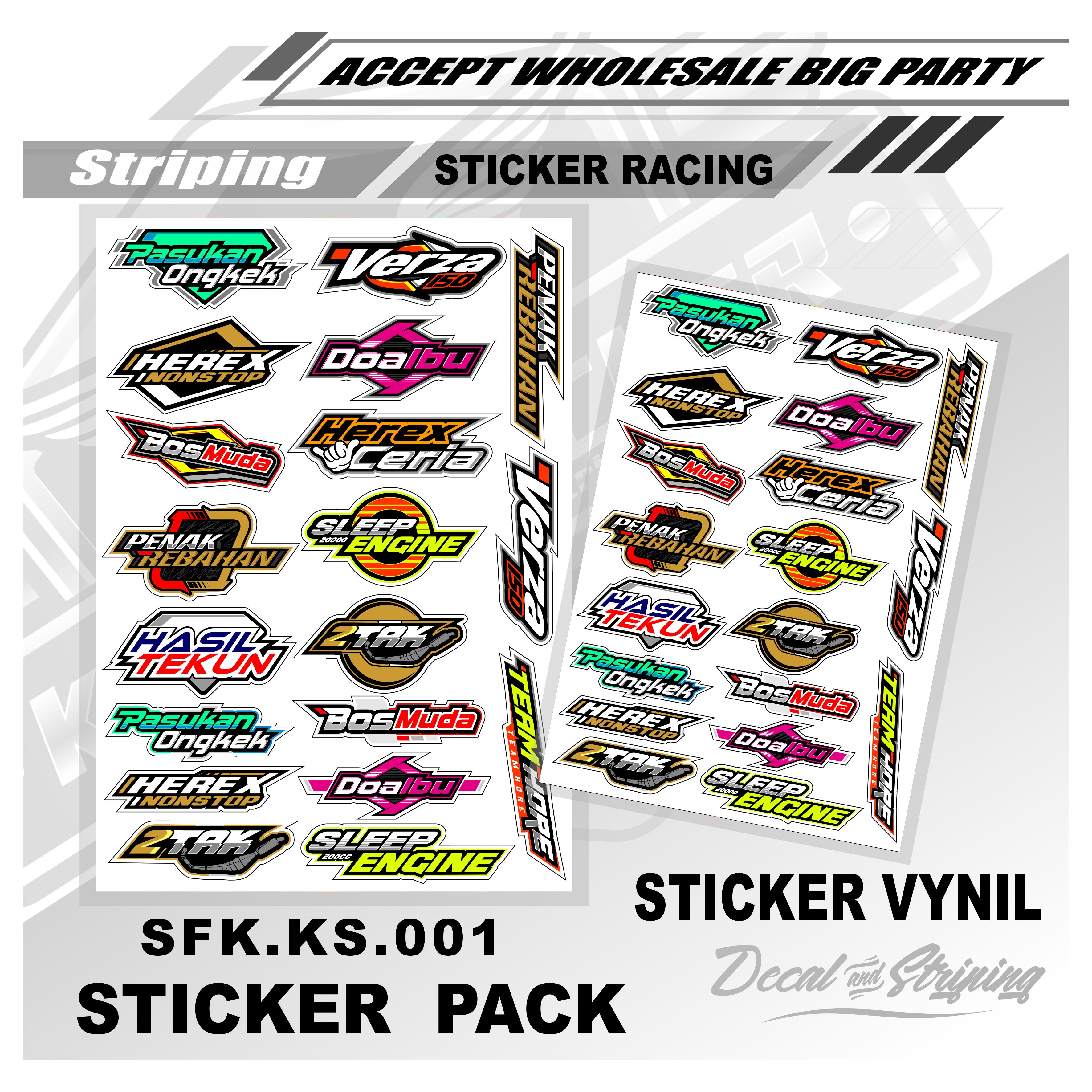 Sticker Racing Sticker Herex Bahan Vynil - Sticker Racing Sticker Pack ...
