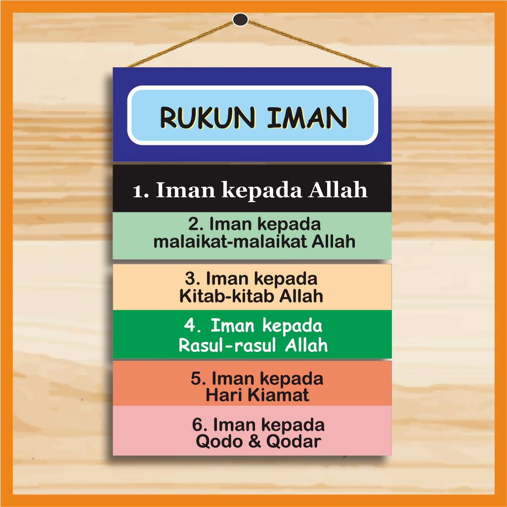 Poster edukasi anak hiasan islami rukun iman rukun islam pajangan ...