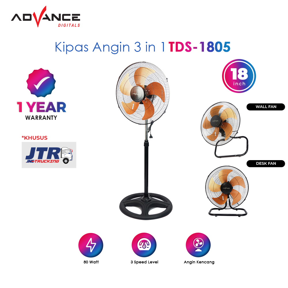 Kipas Angin Advance TDS-1805 Kipas Angin 3in1 Stand/Desk/Wall 18 Iinch | Lazada Indonesia