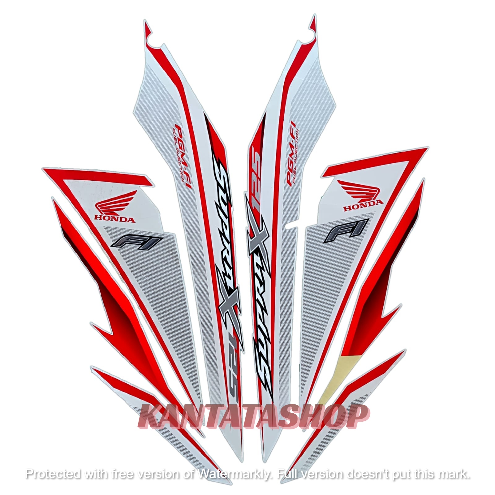 STIKER STRIPING LIS LES BODY MOTOR HONDA SUPRA X 125 FI 2015 LUXURY ...
