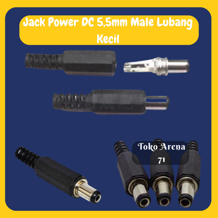 Jack Power DC 5,5mm Male LK ( Lubang Kecil ) / Colokan DC / Konektor DC ...