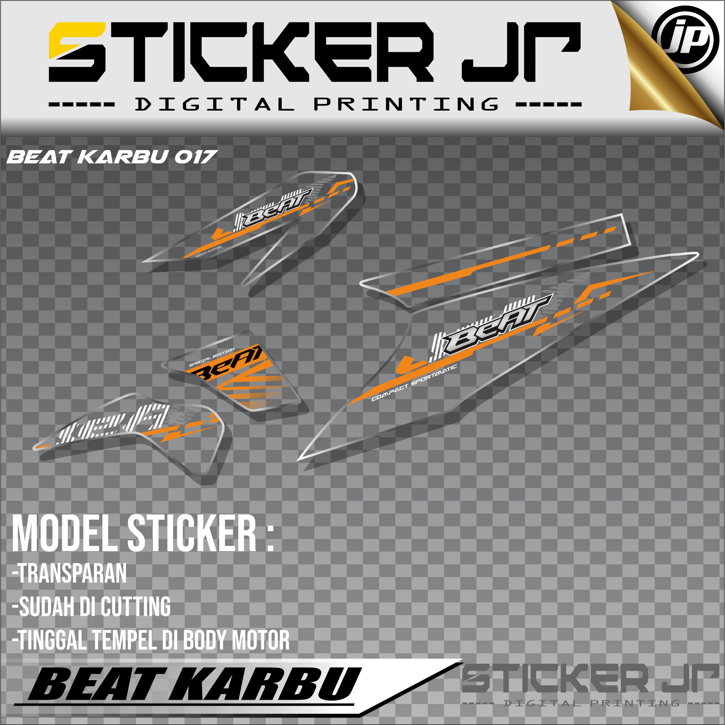 Stiker Striping Decal Beat Karbu Transparan Sudah Cutting Sticker Motor ...