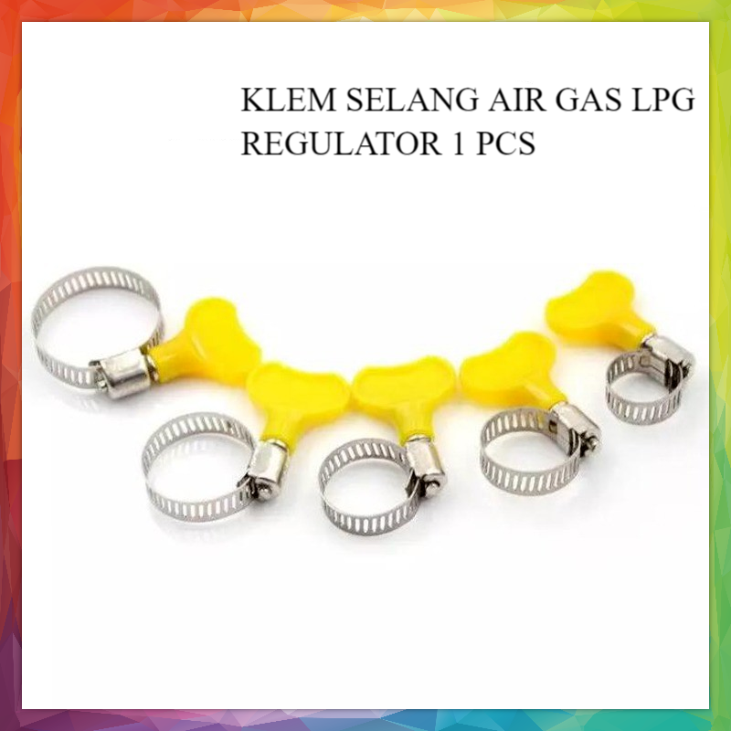 KLEM SELANG GAS LPG AIR PENGUAT kuping hose clamp putar ring clam besi ...