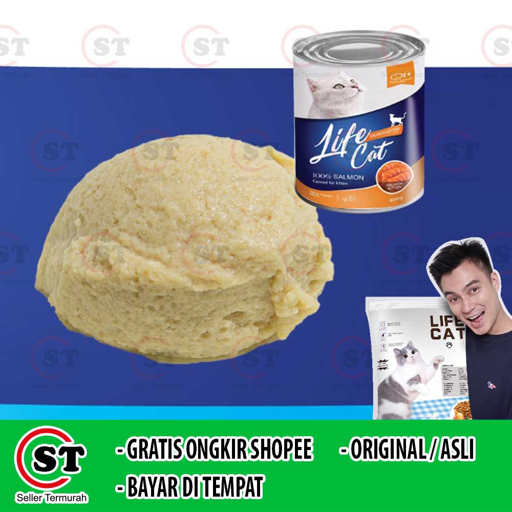 Makanan Kucing Kaleng Life Cat Can Kitten Adult 400gr Tuna / Salmon ...