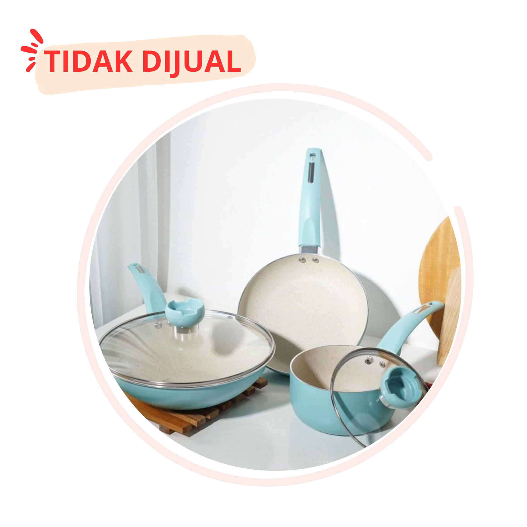 Panci set keramik warna biru | Lazada Indonesia