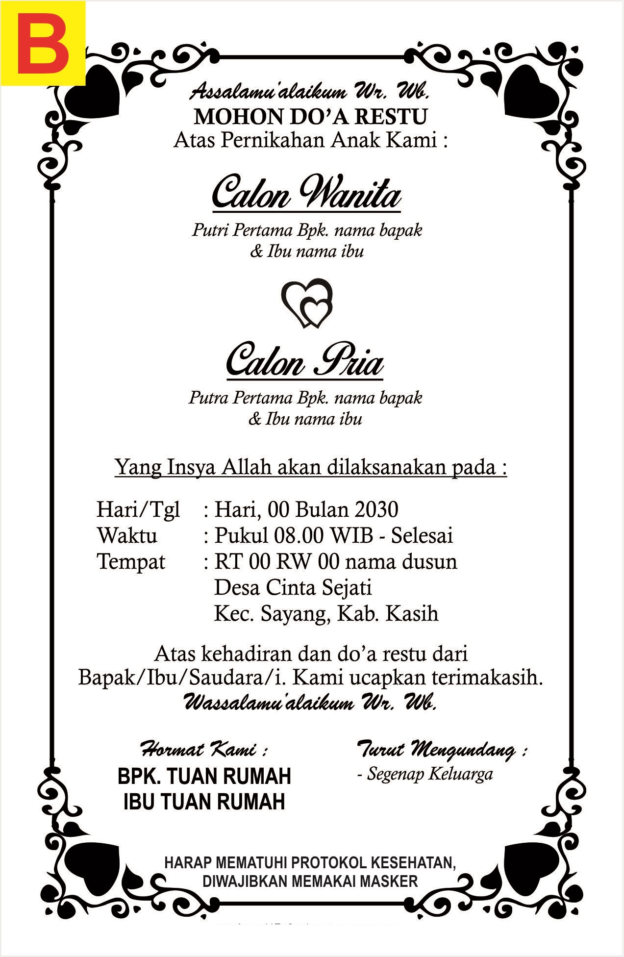 [500 pcs] UNDANGAN PERNIKAHAN BESEK SOROGAN TONJOKAN PUNJUNGAN | Lazada ...