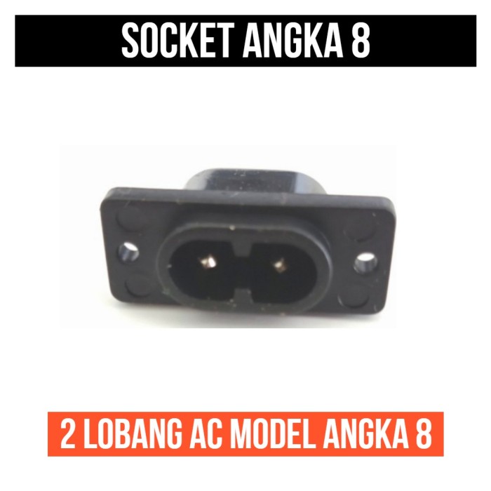 Socket AC Angka 8 Soket Power Supply Colokan Listrik Lubang 2 Outlet | Lazada Indonesia