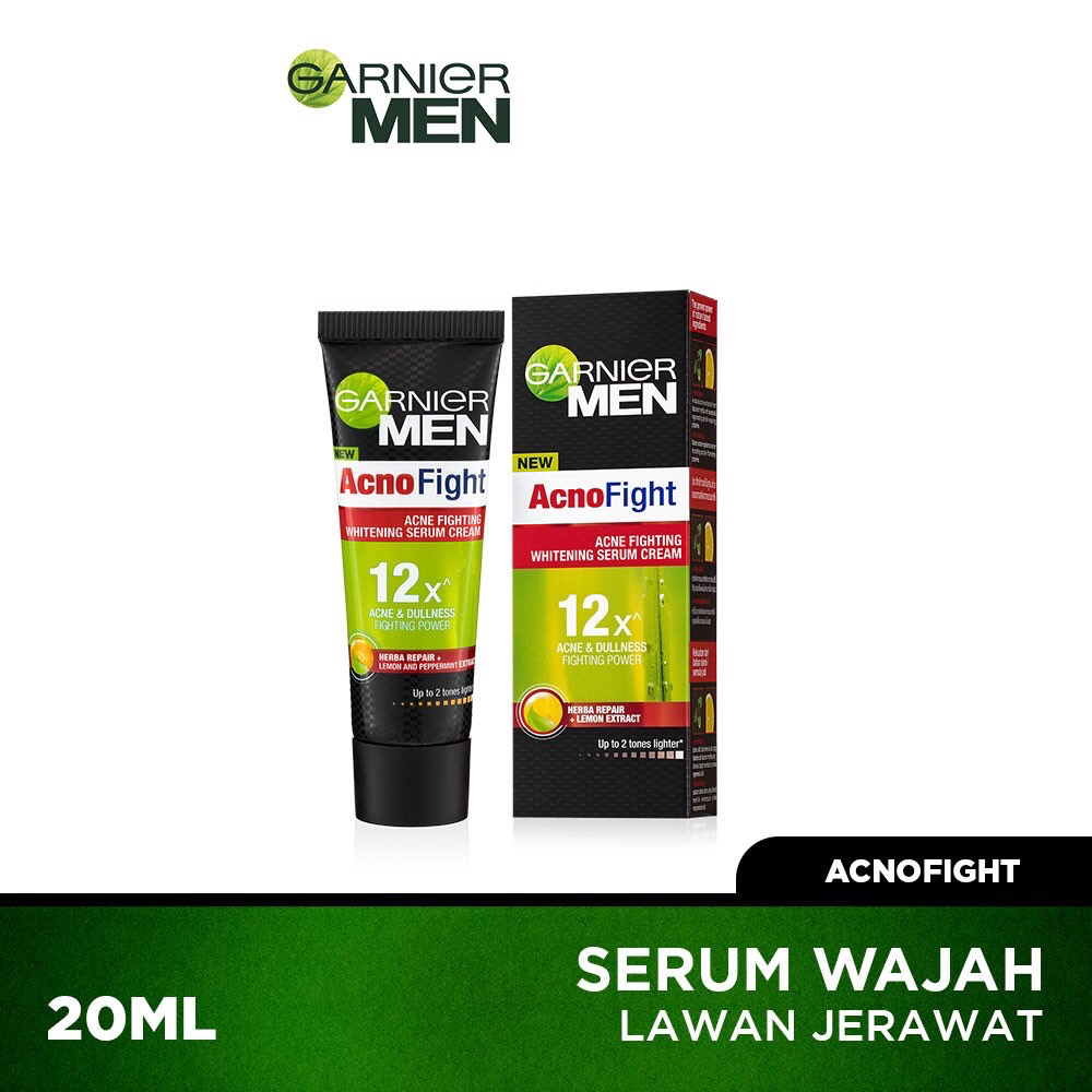 Garnier Men Acno Fight Whitening Moisturizer Serum Cream 20 ml (Melembabkan & Lawan Jerawat ...
