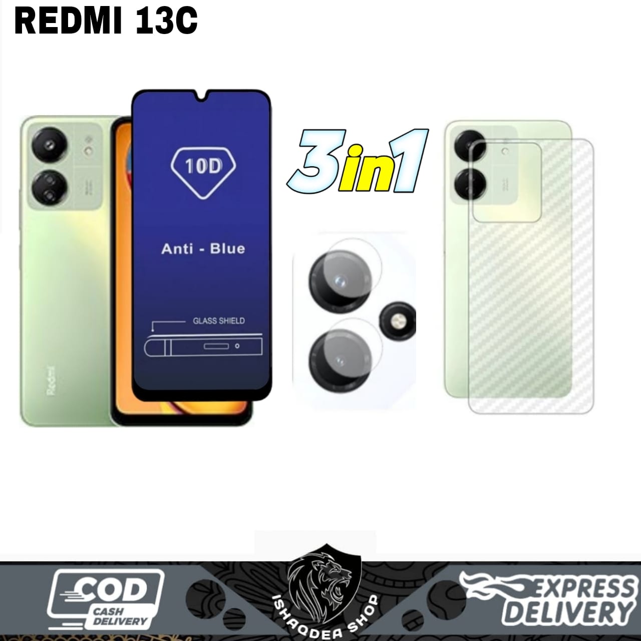 PAKET 3IN1 Tempered Glass AG Matte XIAOMI REDMI 13C 12C 12 4G 10 5G 10C ...