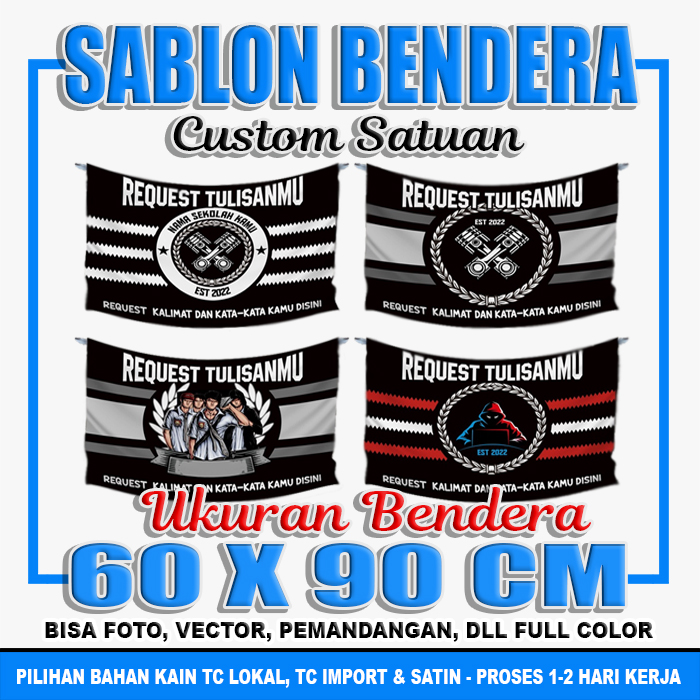 Sablon Bendera Suporter Mini Flag Ultras Custom Satuan 60x90 cm ...