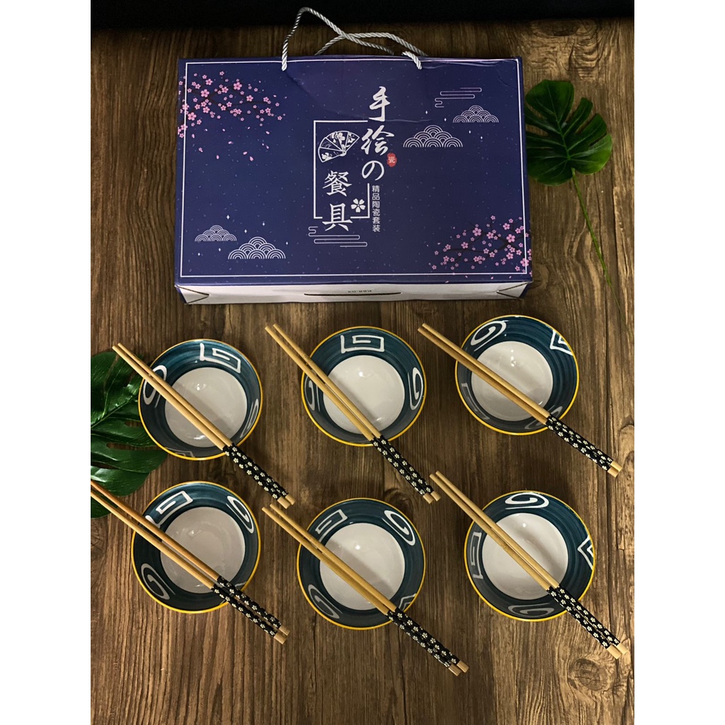 MANGKUK KERAMIK GIFT SET JEPANG BESERTA SUMPIT DAN BOX (TOKYO)/ HAMPERS ...