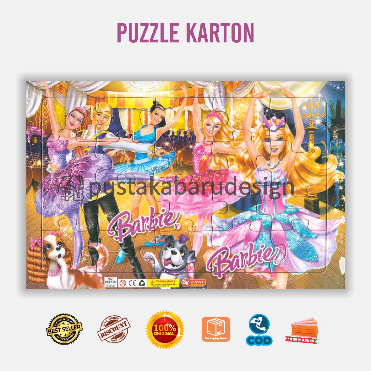 Puzzle Karton Seri ABC Abjad / Ayo Belajar Wudhu / Aneka Transportasi ...