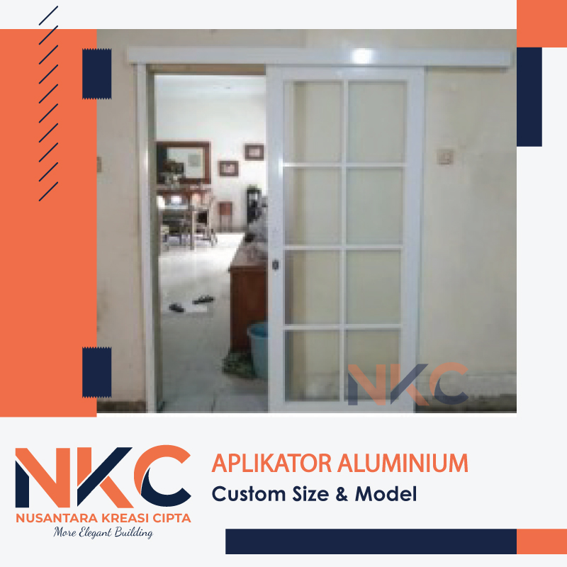 PINTU KACA SLIDING GESER ORNAMEN ALUMINIUM L80XT200 CUSTOM UKURAN DAN ...