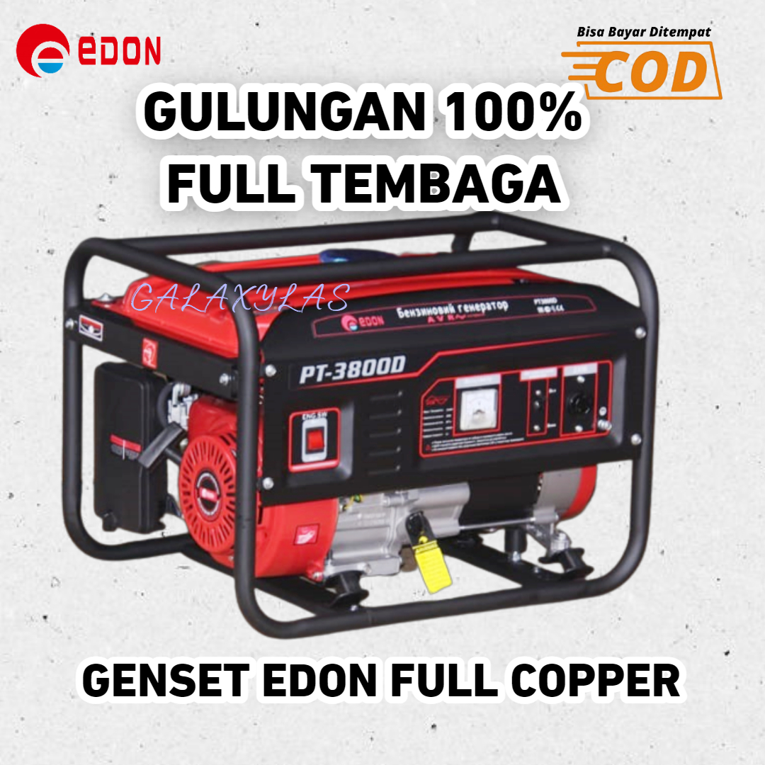 BISA COD Edon Genset Generator gasoline listrik 3000 Watt PT 3800D ...