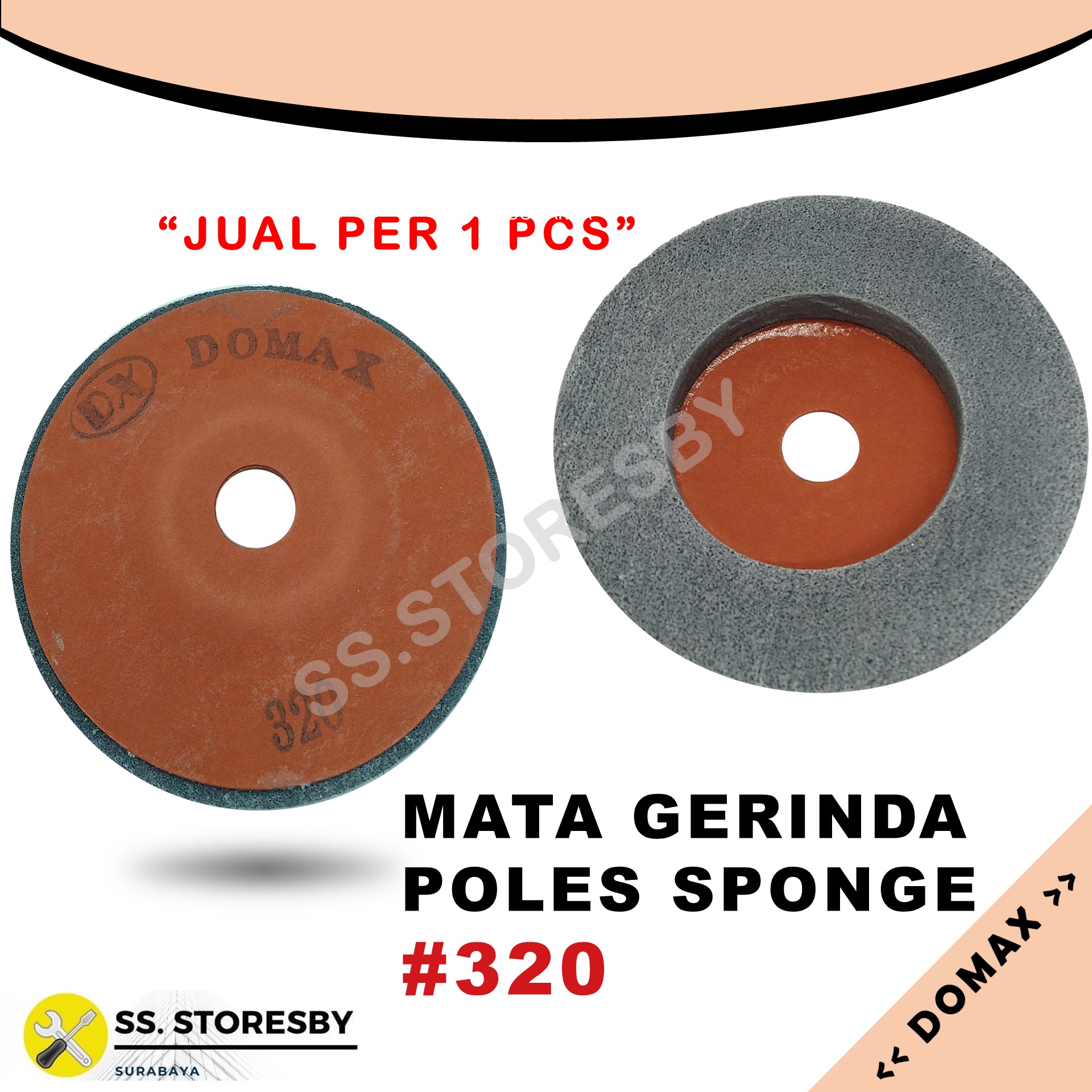 DOMAX GRIT 320 AMPLAS POLES GOSOK SPON SPONGE SPONGI MATA GERINDA BUSA KACA KERAMIK GRANIT ...