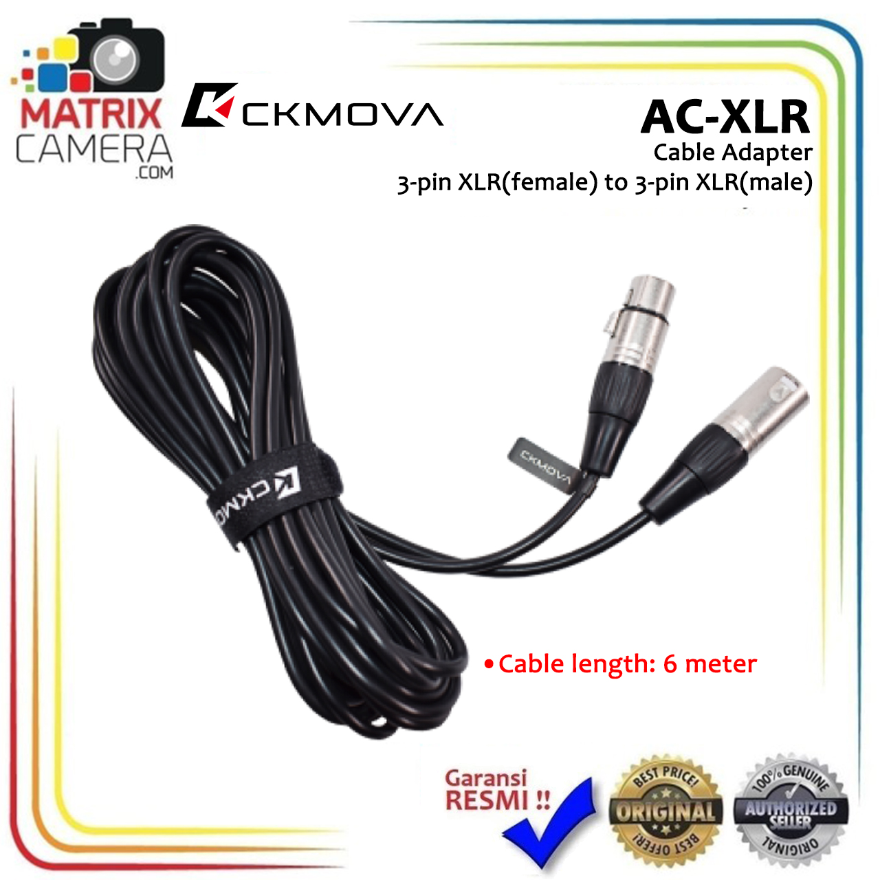 CKMOVA AC-XLR Cable Adapter 3-pin XLR Female) to 3-pin XLR Male ...