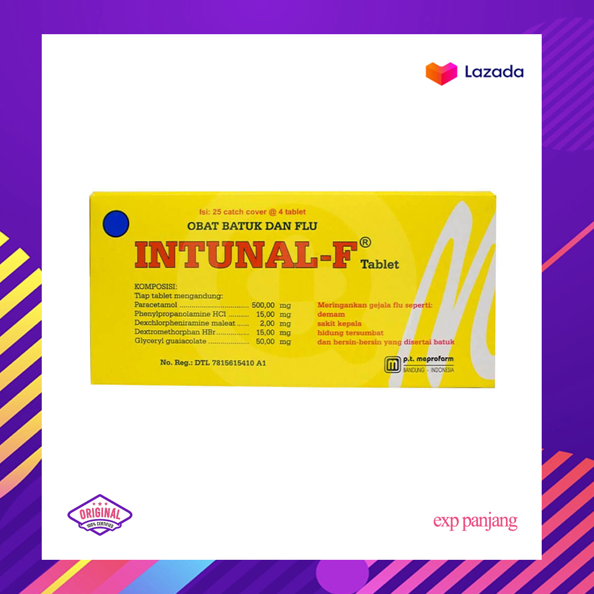 Intunal-f tablet isi 25 strip (box) | Lazada Indonesia