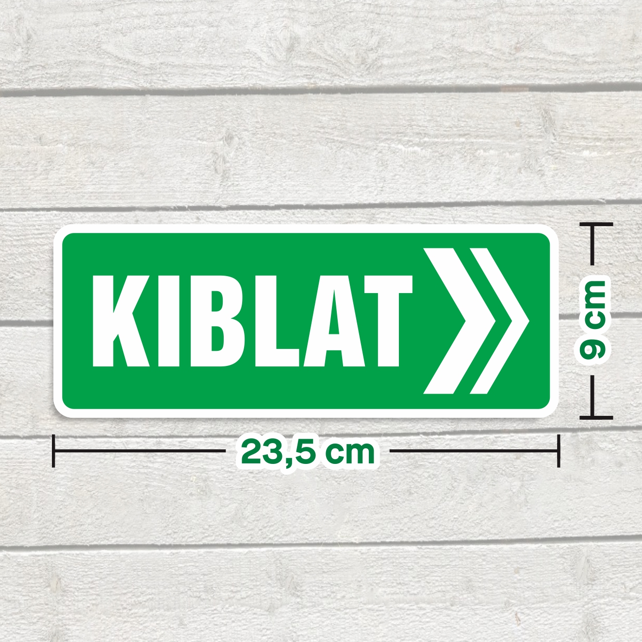 Sticker Label Penunjuk Arah Kiblat Stiker Sign Masjid Mushola 23,5 x 9 ...