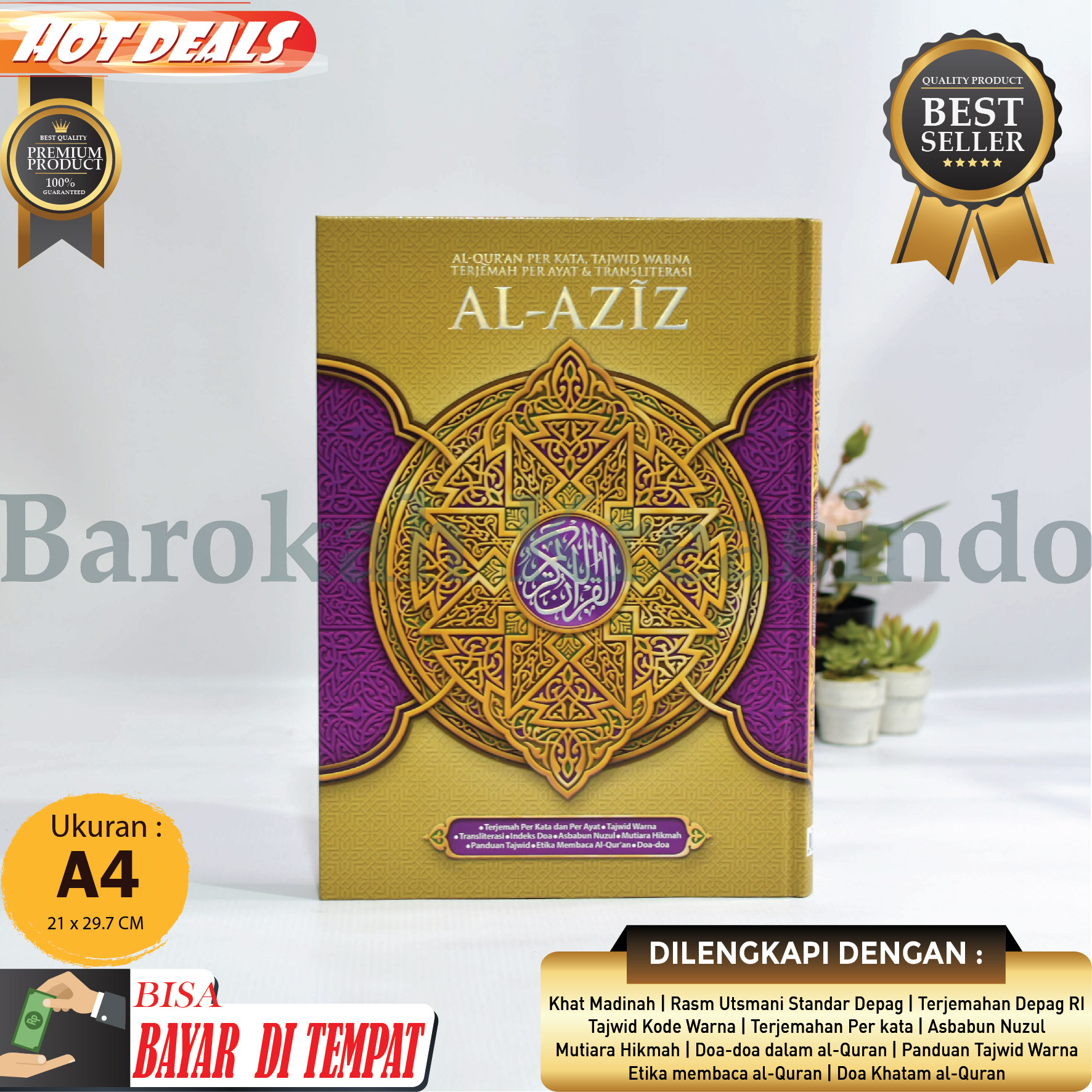 Alquran Dan Artinya Lengkap Latin Terjemahan Tajwid Warna AL-AZIZ A4 Al Quran Alqur an Ukuran ...