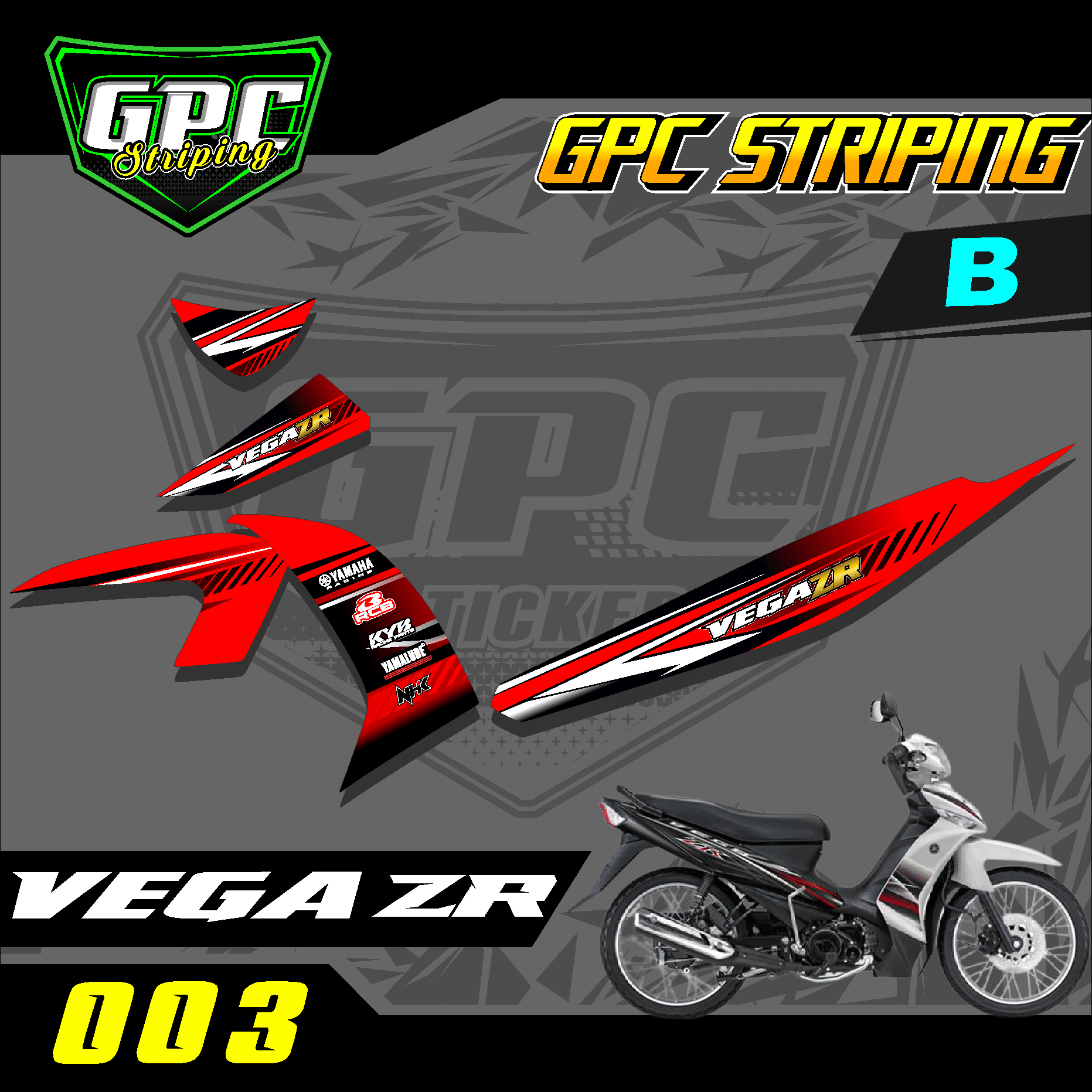 Sticker Striping Lis Variasi VEGA ZR Motif Racing-003 | Lazada Indonesia