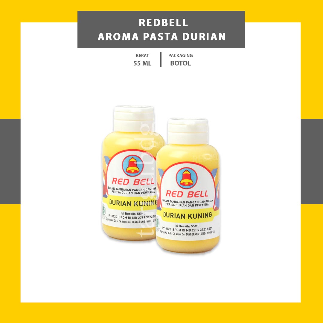 DURIAN RED BELL PERISA MAKANAN 55ML - REDBELL AROMA PASTA PEWARNA ...