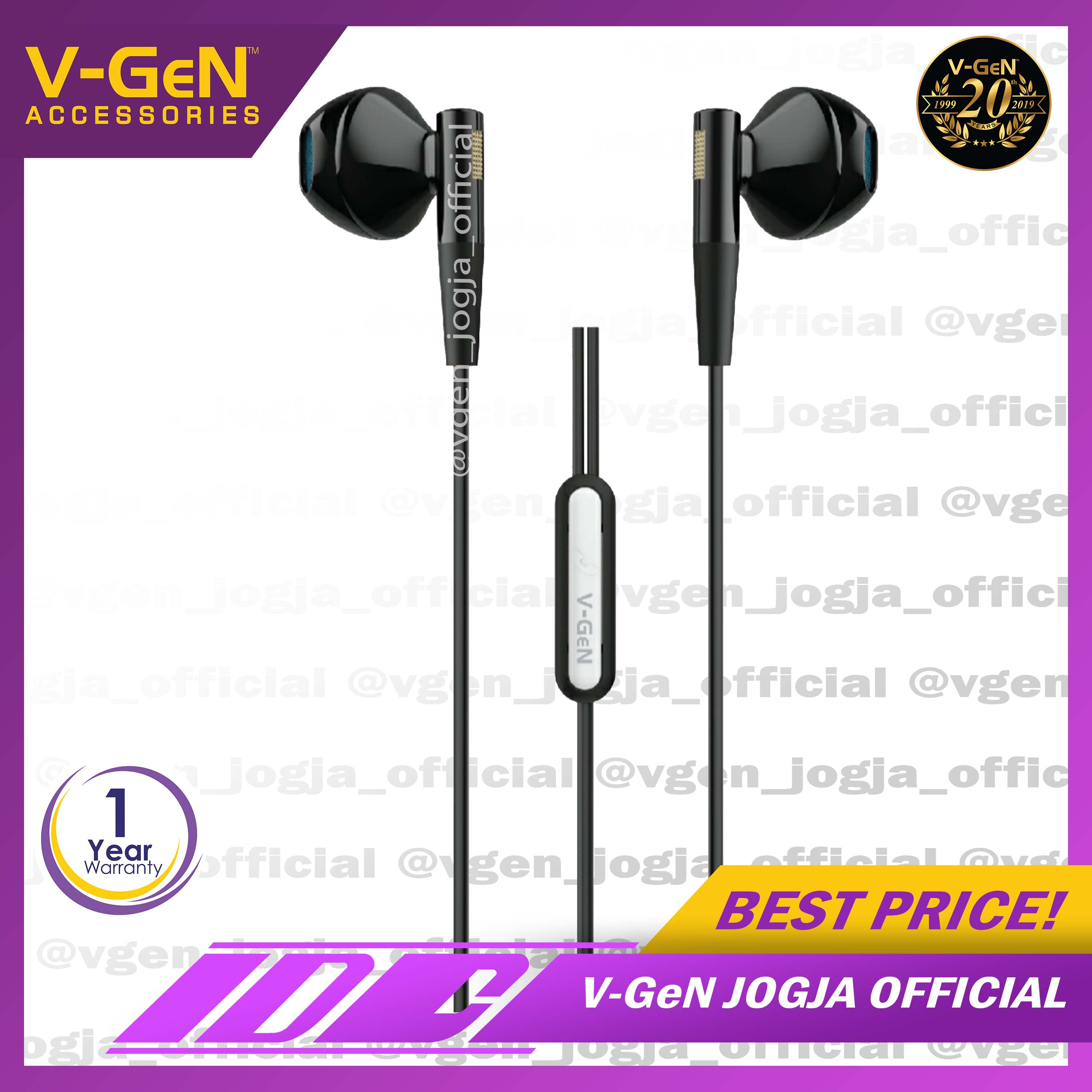 Handsfree V-GeN VEP1-12 Wired Earphone Headset Original Extra Bass ...