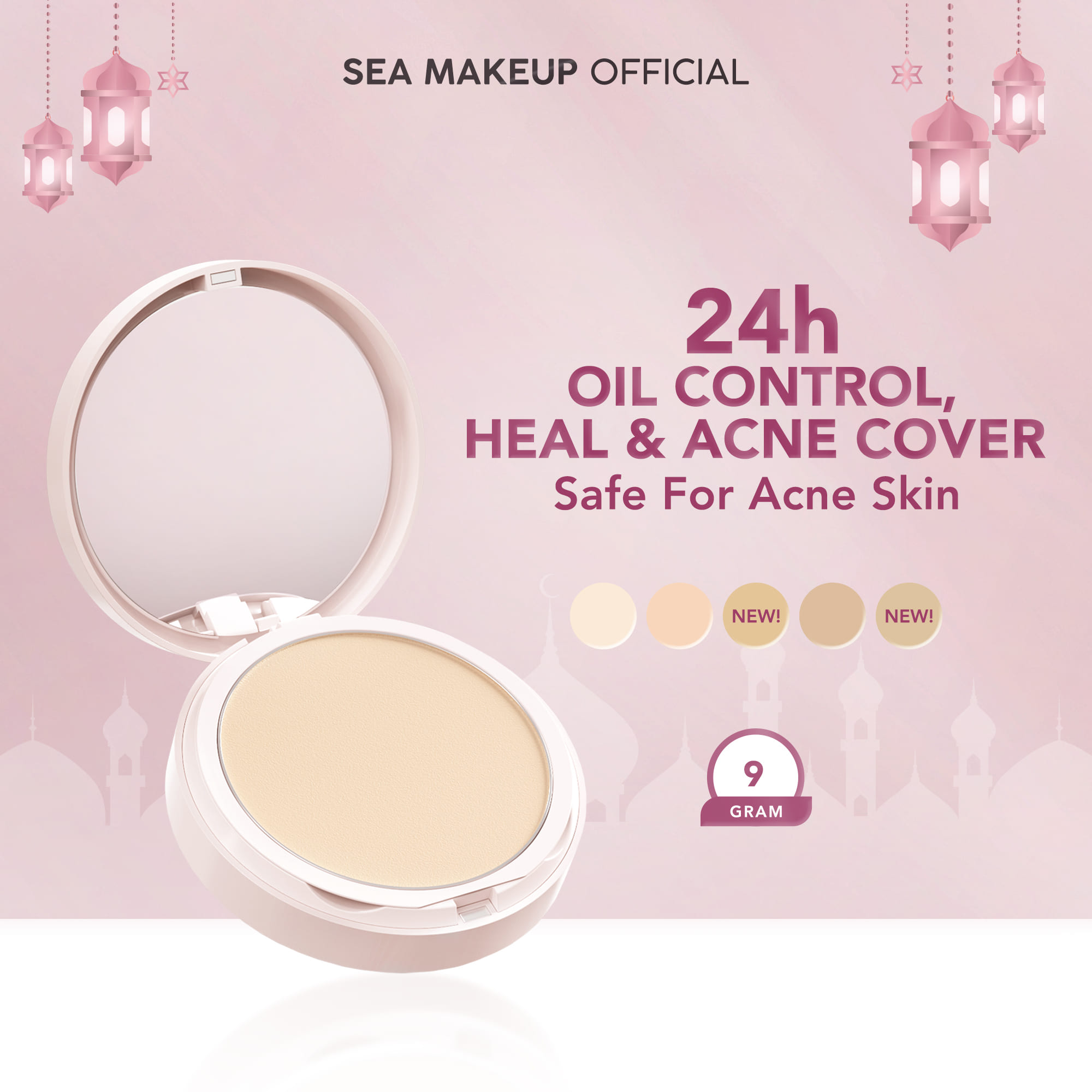 Sea Makeup Acne Cover & Smooth Two Way Cake Pressed Powder and Matte ...