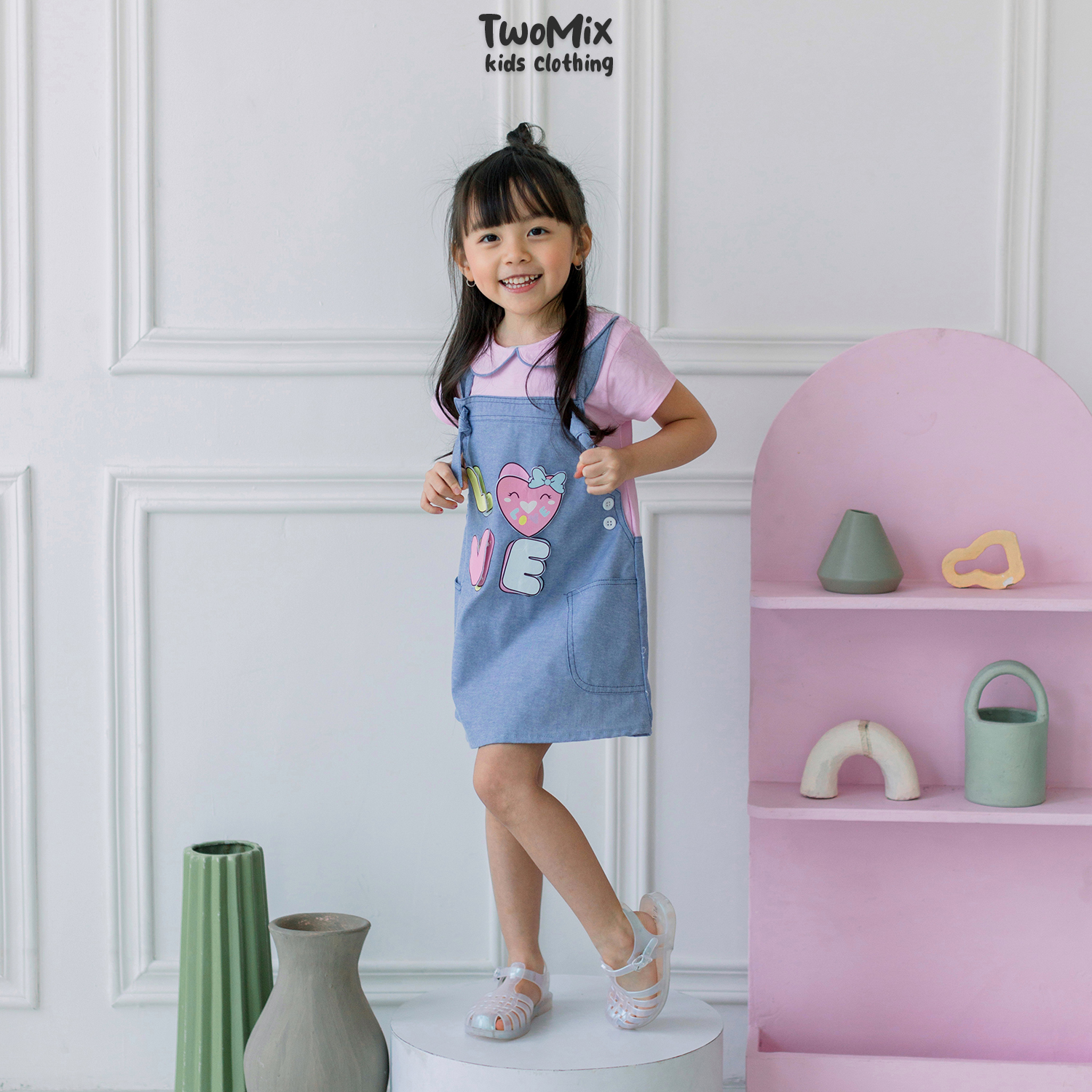 Two Mix - Dress Anak Perempuan Lucu - Baju Anak Cewek Jeans 1-8 Tahun ...