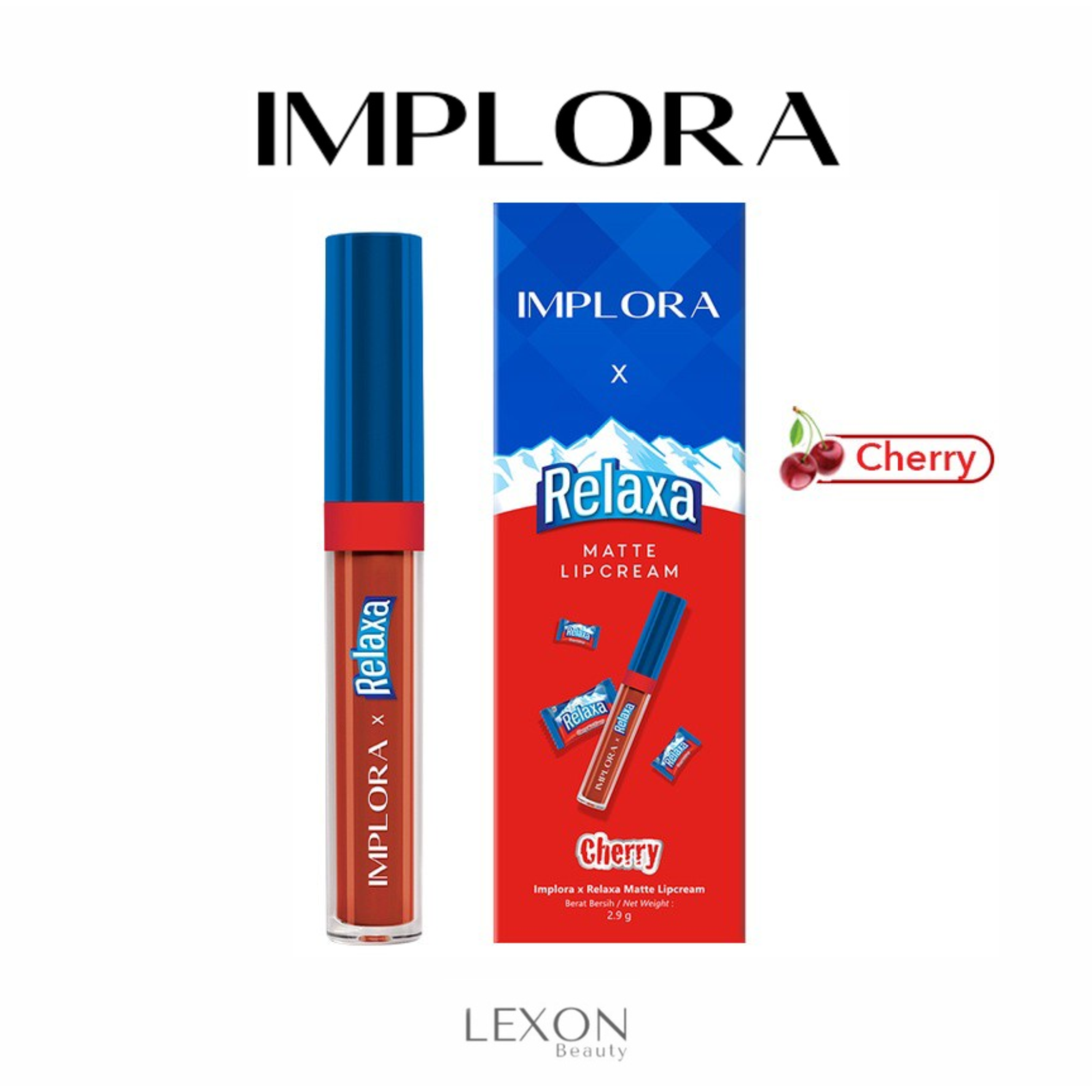 [Implora] X Relaxa Matte Lipcream Cherry | Lazada Indonesia