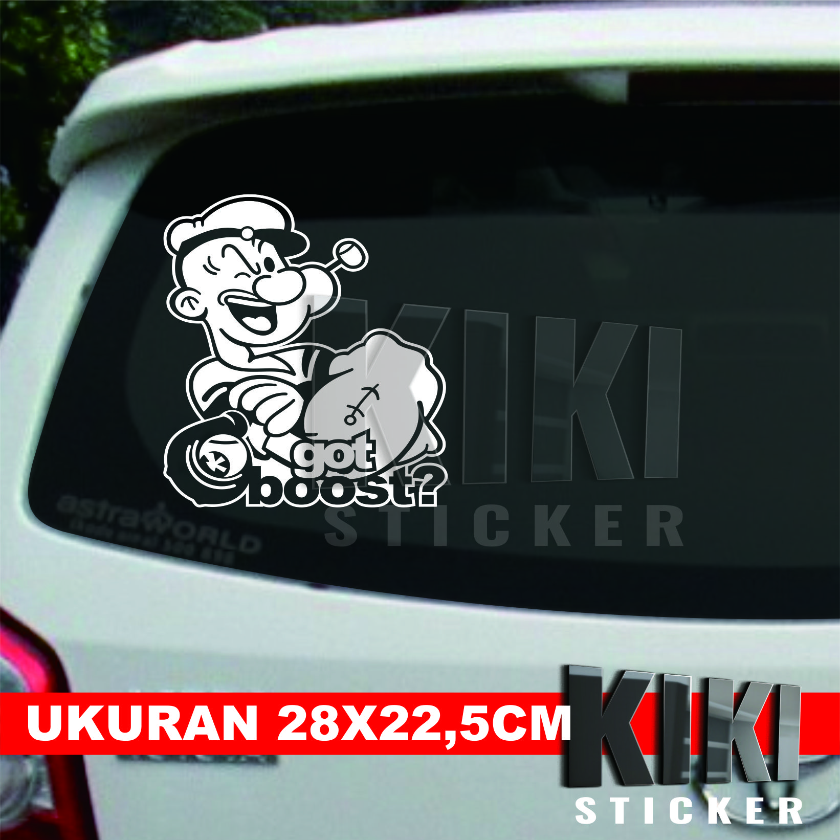Cutting Sticker Kaca Mobil Atau Body Stiker Terbaru Popeye Got Boost Lazada Indonesia