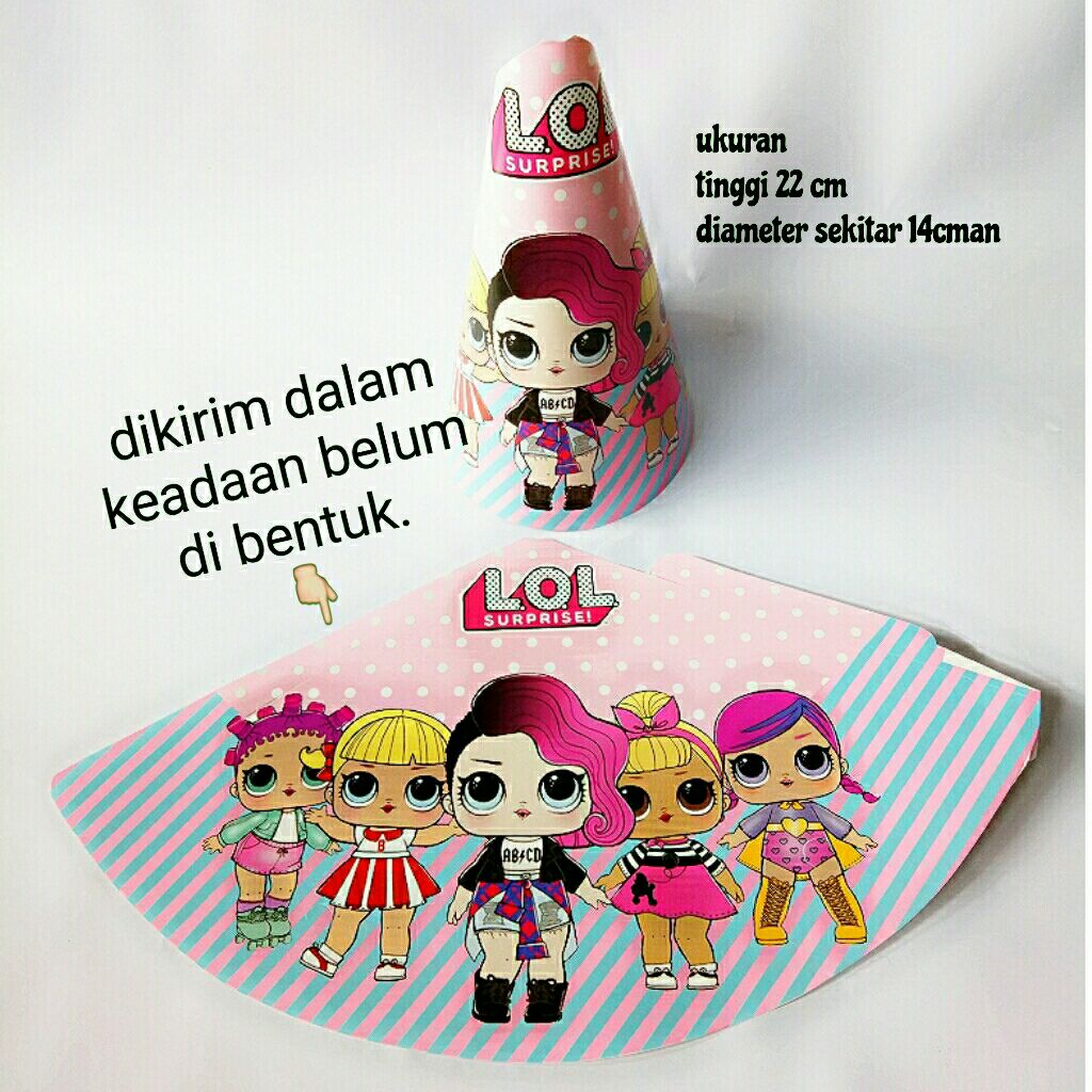 topi kerucut ulang tahun happy birthday ultah hbd karakter lol surprise ...