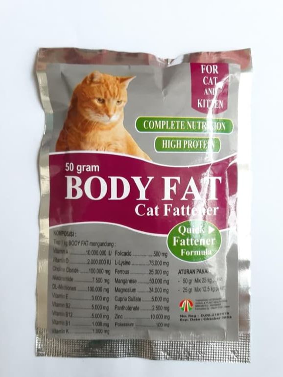 Body Fat Cat Fatterner Vitamin Protein Peggemuk Penambah Berat Badan ...
