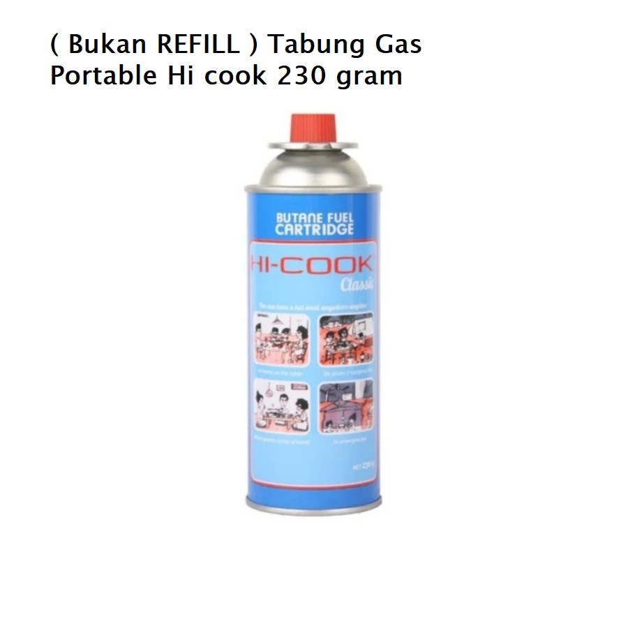 Gas Kaleng Hi Cook Berat bersih 230 gram (hanya isi gas dalam kaleng ...