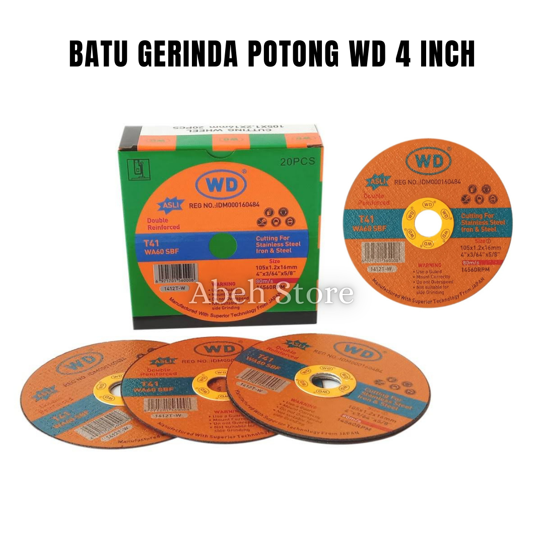 WD Batu gerinda potong 4 inch mata gerinda potong wd cutting wheel besi ...