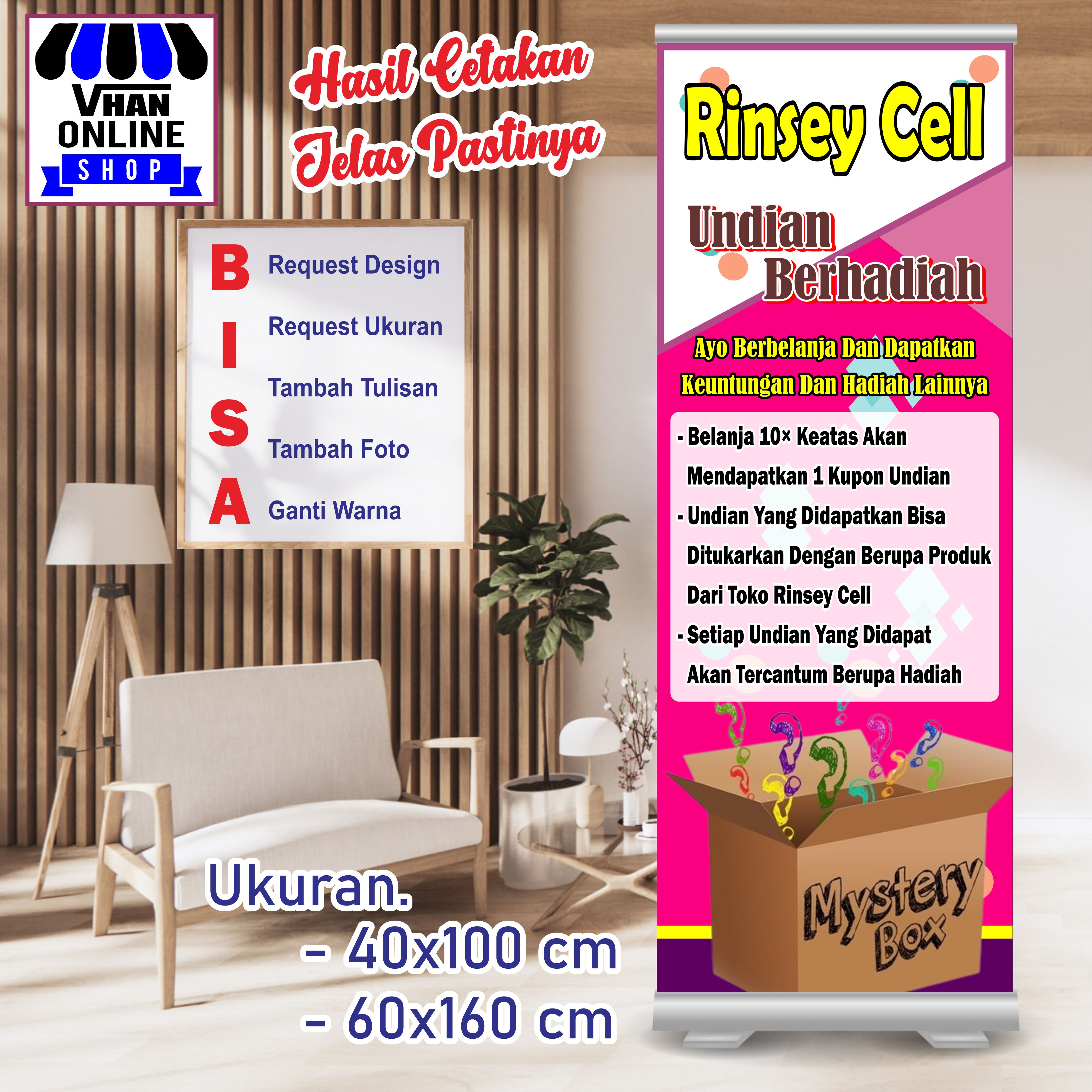 Custom Spanduk Banner MMT Promo Toko atau Misteri Box | Lazada Indonesia