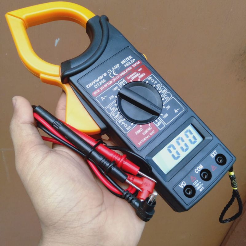 MULTITESTER DIGITAL CLAMP MULTIMETER TANG AMPERE AC DC LENGKAP | Lazada ...
