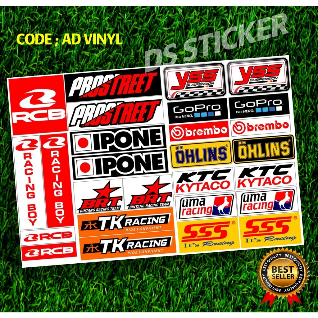 AD Sticker Pack Sponsor Racing Stiker Sponsor Variasi Motor Hologram ...