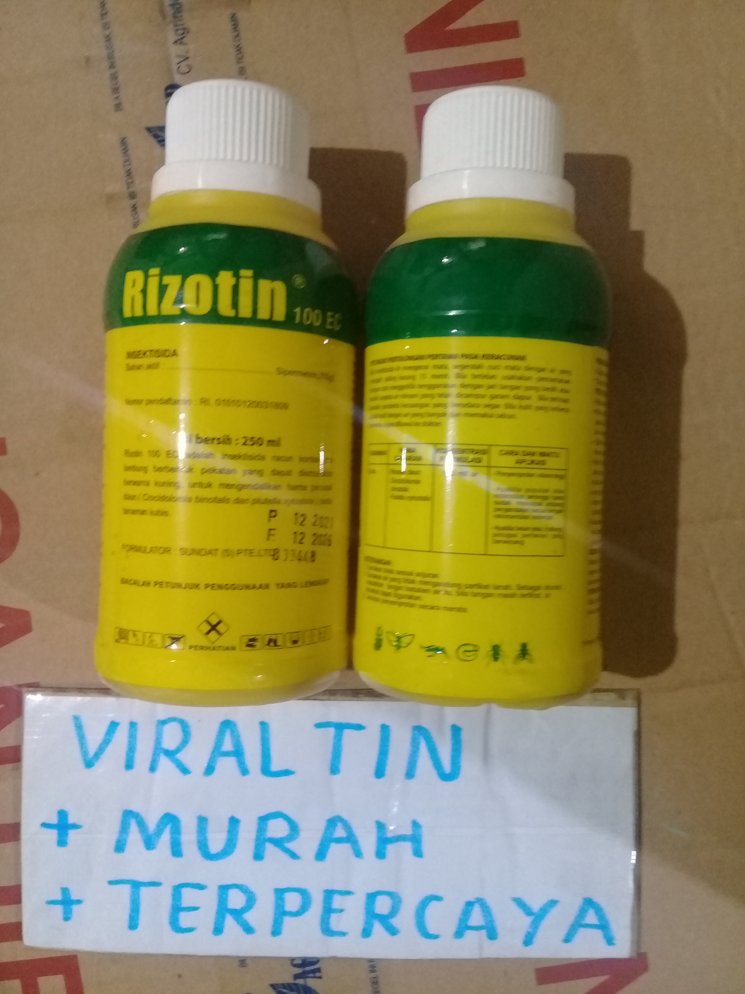 rizotin 250 ml insektisida racun pembasmi ulat dan hama tanaman ...