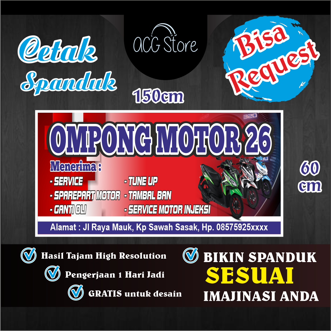 Bikin Spanduk / Cetak Banner / Poster Bengkel / Banner Bengkel Motor ...