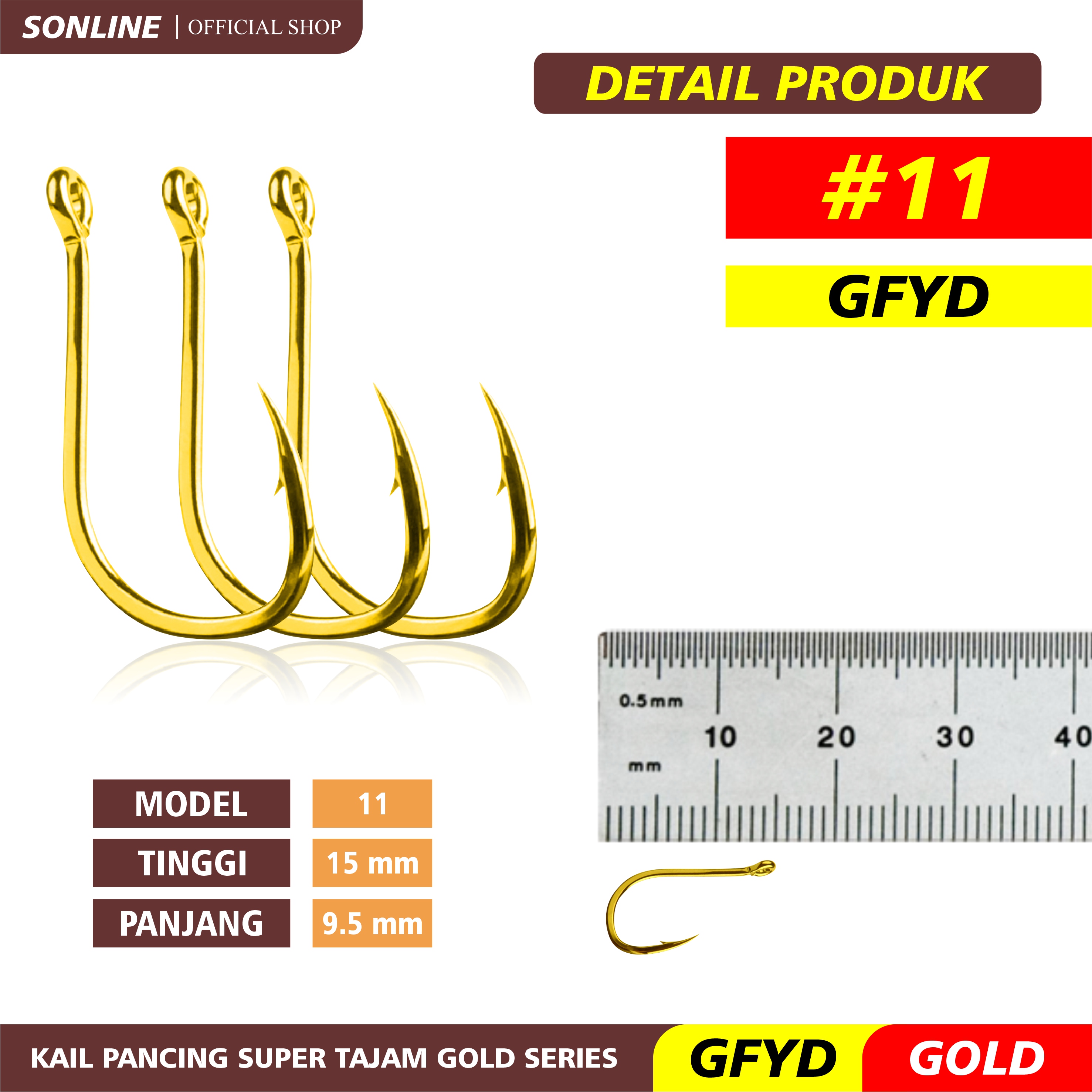 Sonline Kail Pancing GFYD Gold 25 pcs High Carbon Steel Barbed Fishing ...