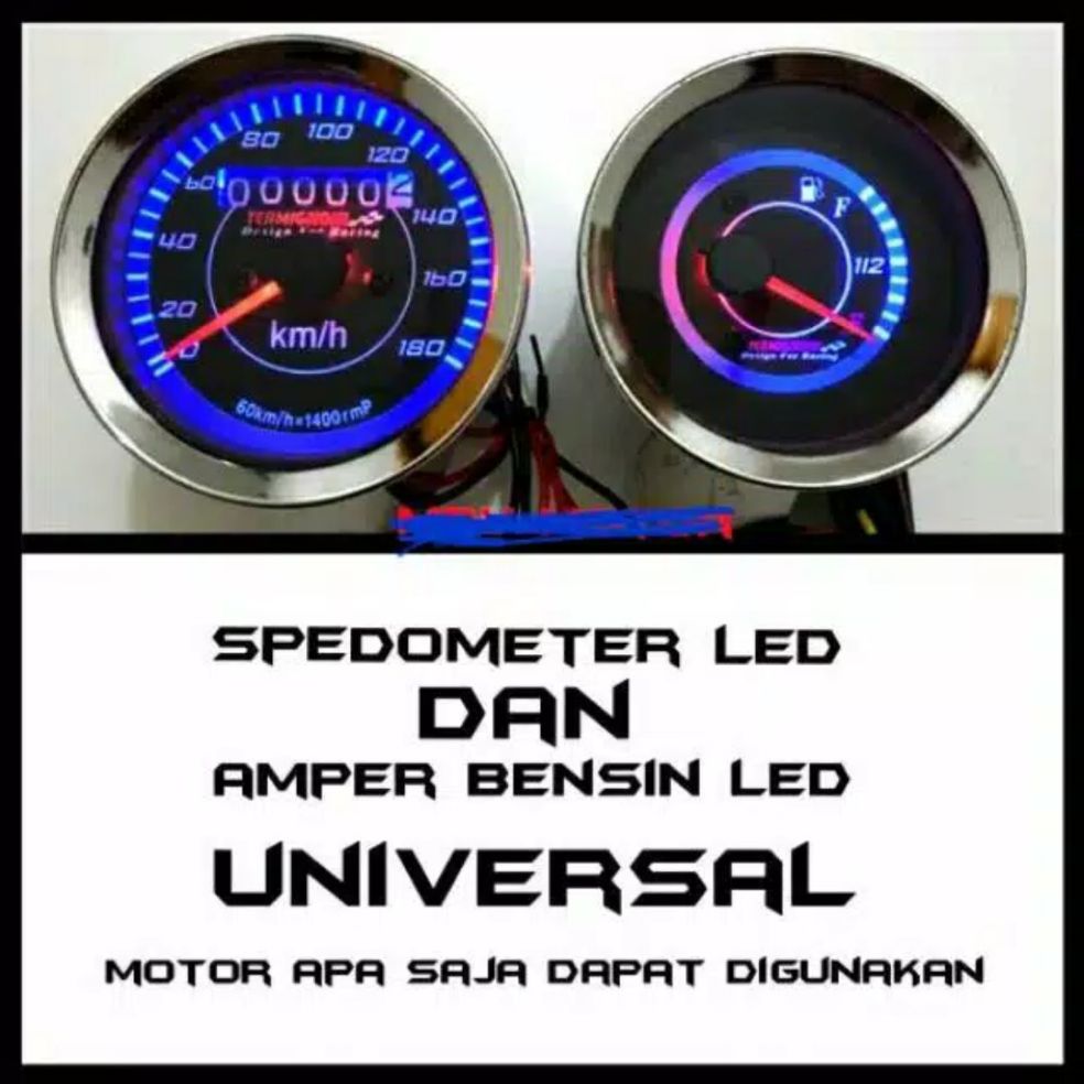 SPEEDOMETER KILOMETER + AMPERE AMPER BENSIN LED VARIASI UNIVERSAL SEMUA ...