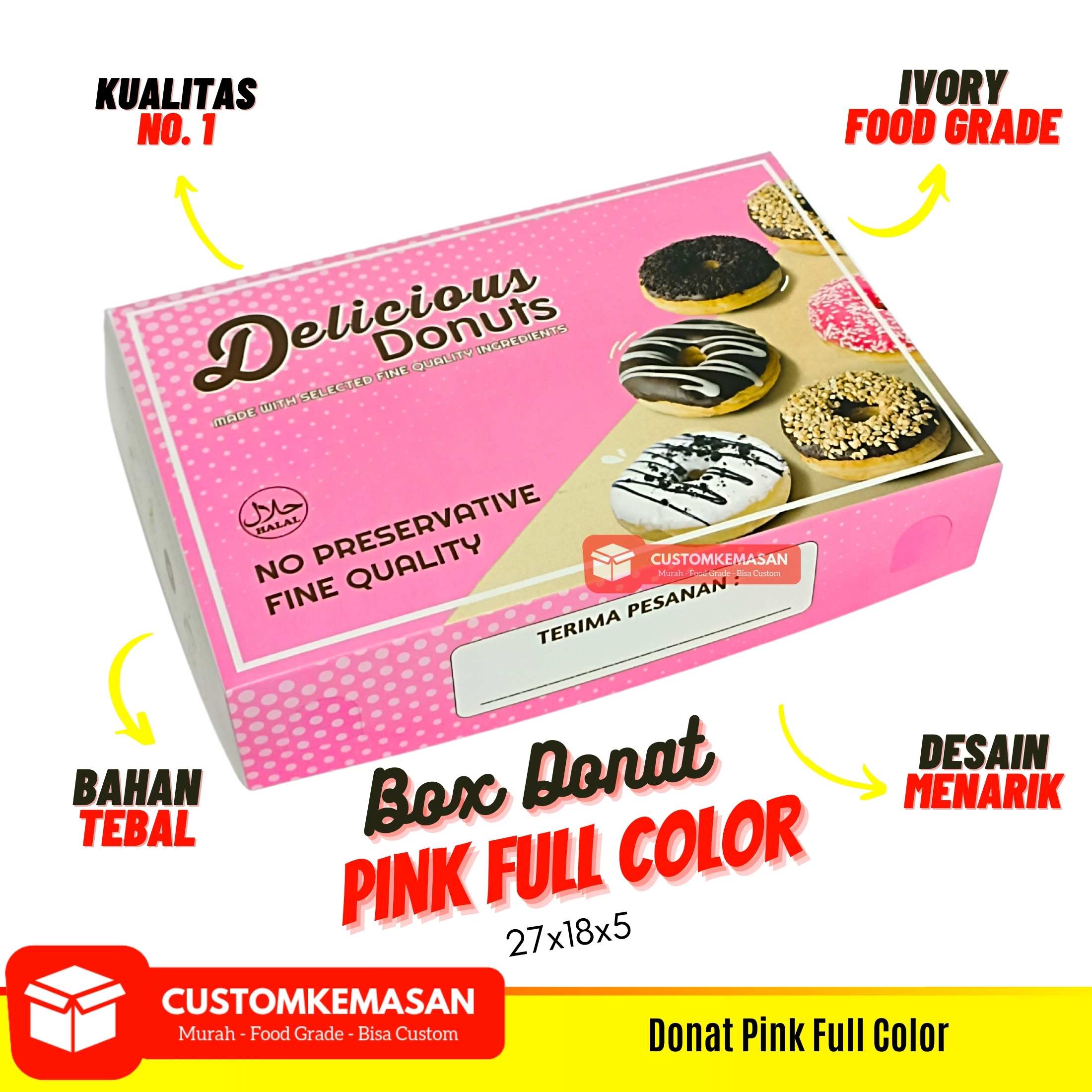 Dus Donat isi 25 / Box Donat / Kemasan Donat / Dus Donut / Box Wadah ...