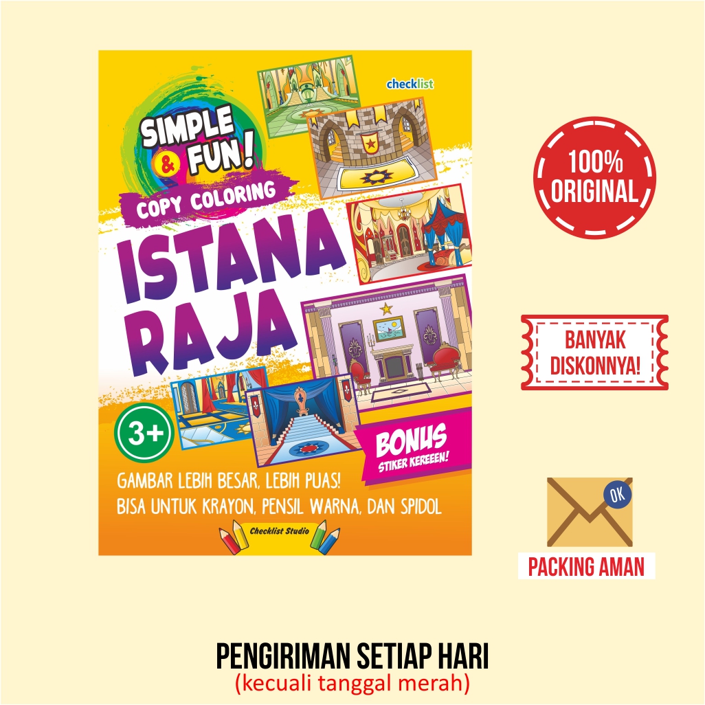 Buku Mewarnai Copy Coloring Istana Raja Bonus Stiker Aktivitas Anak ...
