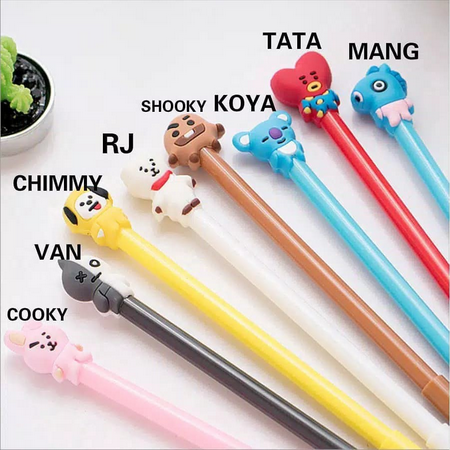 OS Kpop Pena BTS BT21 ARMY Cute Cartoon Ballpoint Pen RJ Tata Pen ...